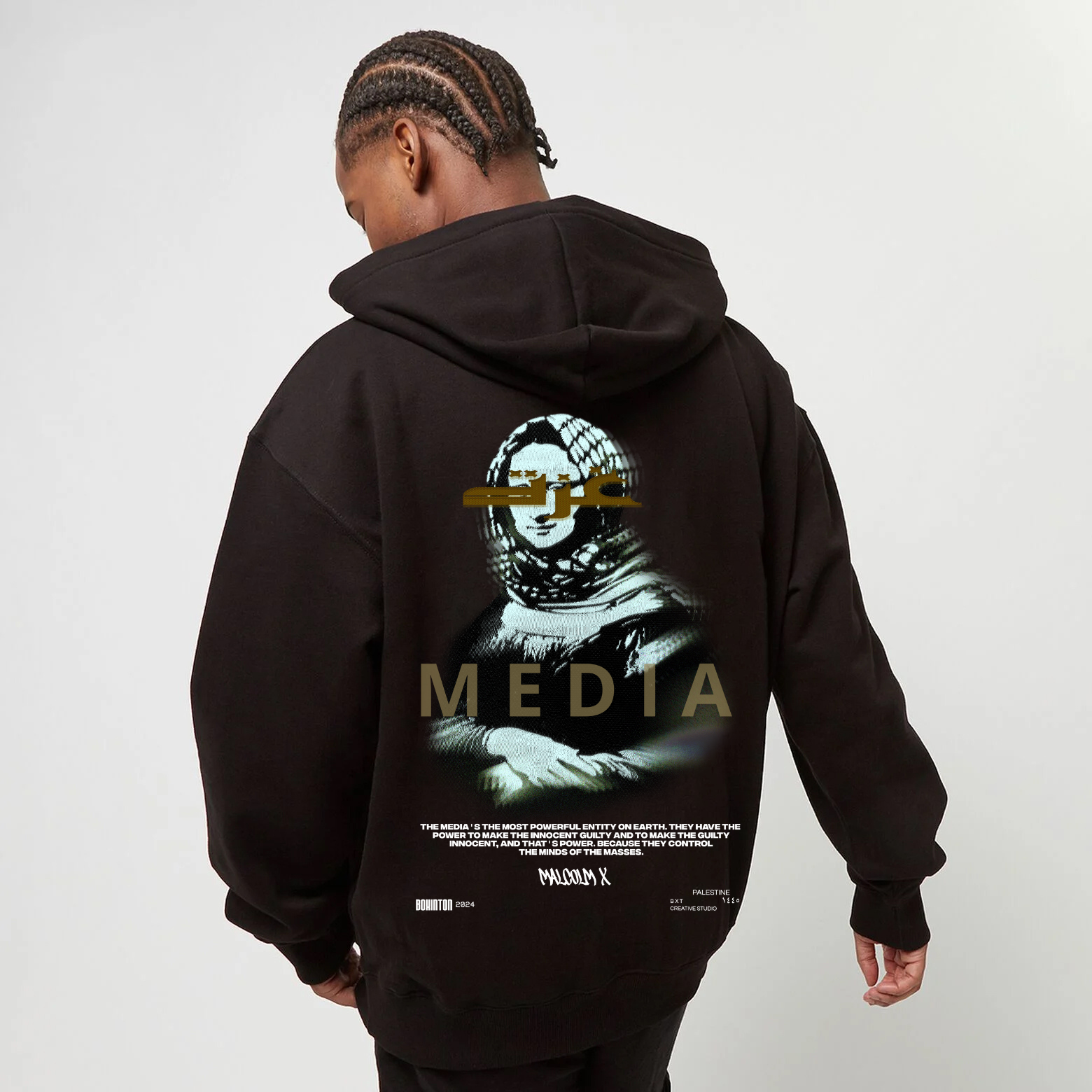 Malcolm X Media Oversized Hoodie